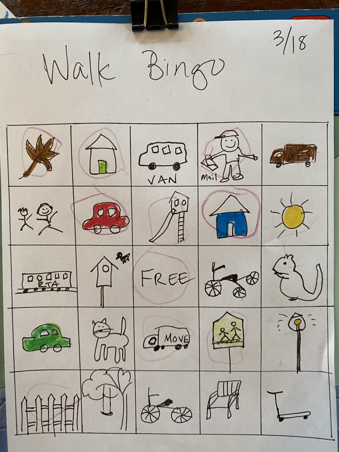 Create a Bingo Board for Daily Walks – Horizon Montessori School